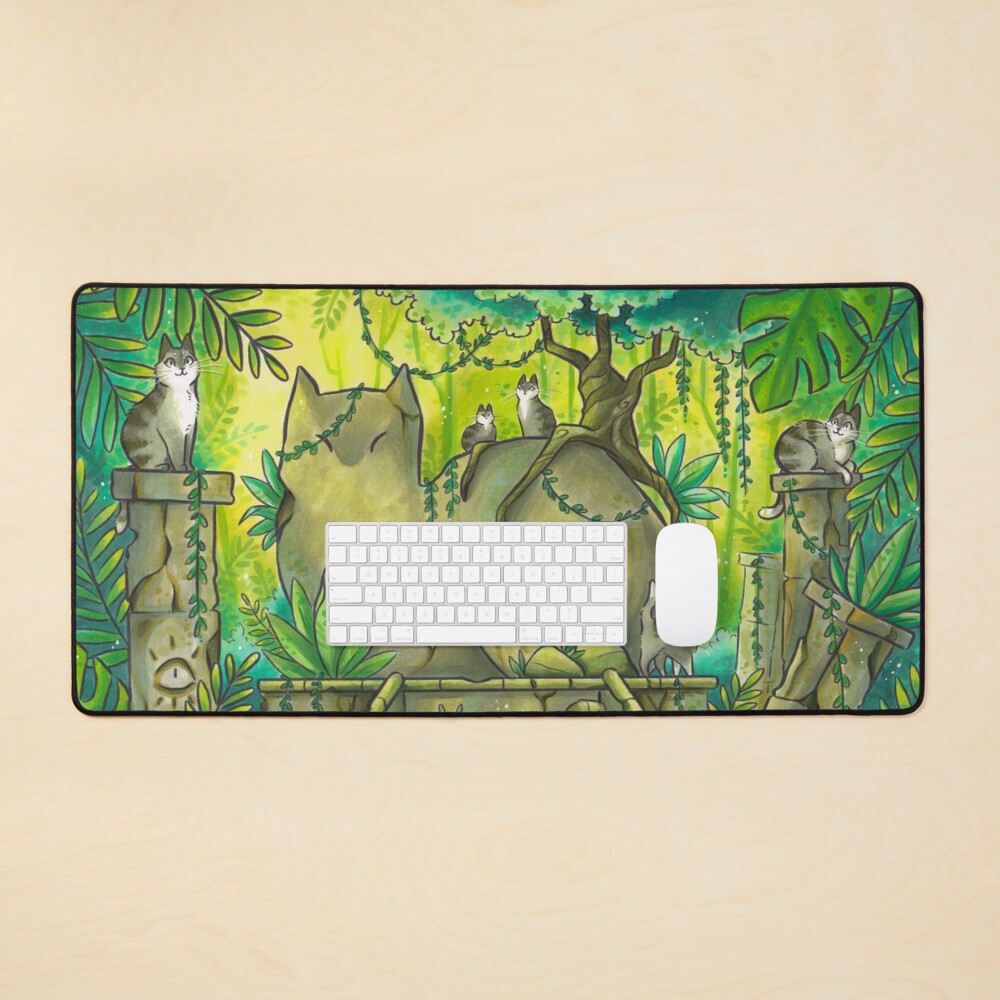 "Jungle Cat Ruins" Sticker for Sale by kattvalk | Redbubble