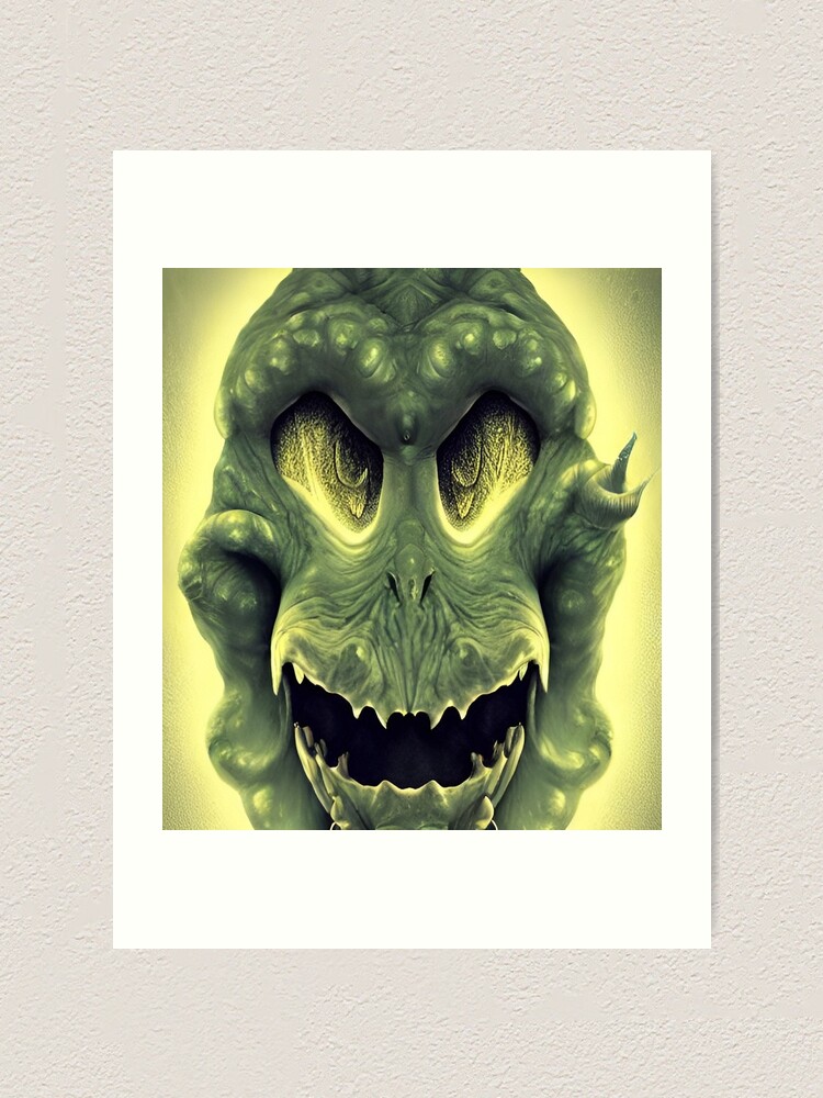"Crocodile Alien Face" Art Print for Sale by PuyaKata | Redbubble