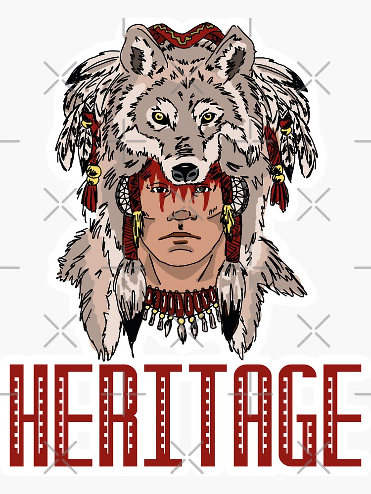 "Native america heritage month. Unique Design. Warchief with Wolf head ...