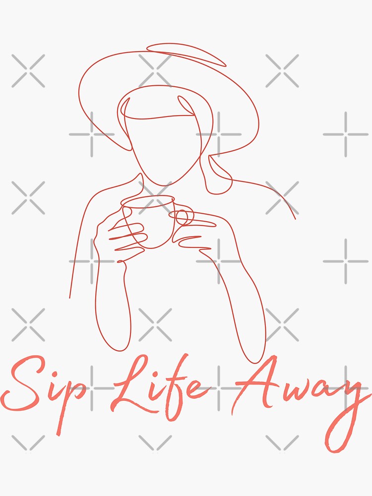 "Sip Life Away - Woman" Sticker for Sale by Saimia | Redbubble