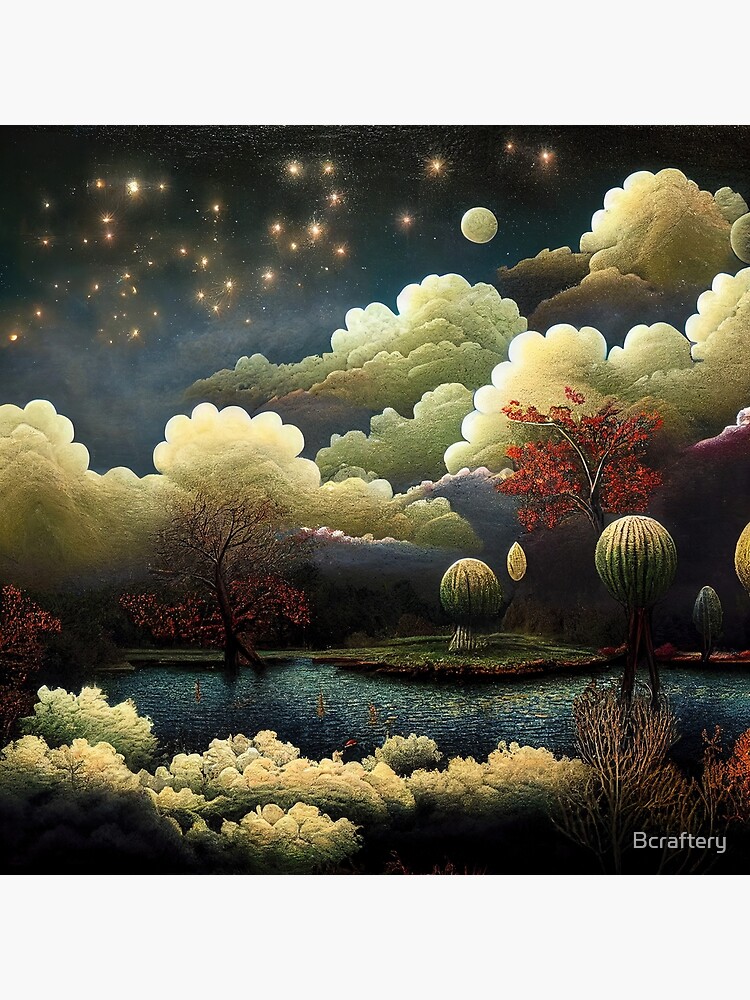 "Starry autumn night" Poster for Sale by Bcraftery | Redbubble