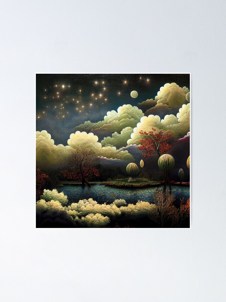 "Starry autumn night" Poster for Sale by Bcraftery | Redbubble