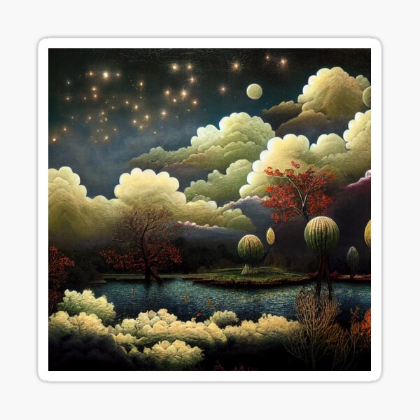 "Starry autumn night" Sticker for Sale by Bcraftery | Redbubble