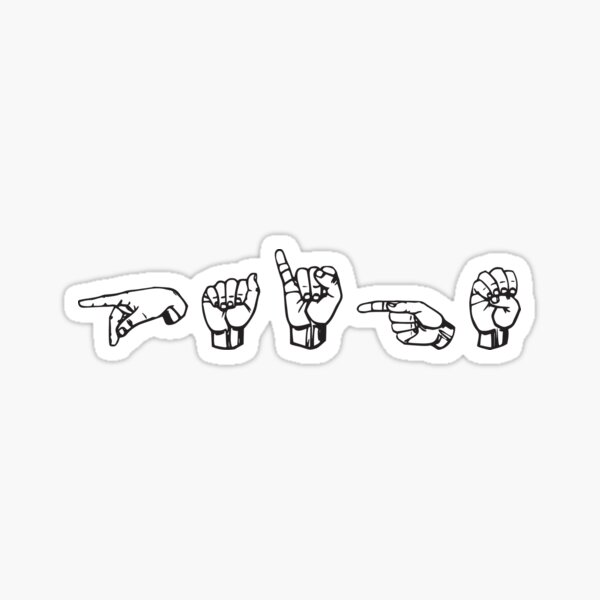 "Paige Name Hand Sign Language ASL Gift Named Paige" Sticker for Sale ...