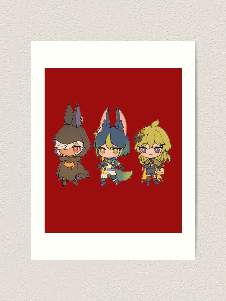 Cute Kawai Chibi Genshin Impact Characters Art Print For Sale By Shopsekihouy Redbubble
