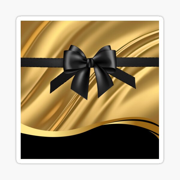 "Gold with black ribbon" Sticker for Sale by artofhowes | Redbubble