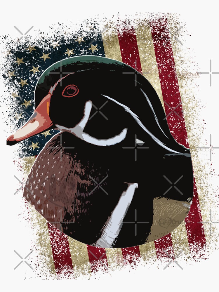 "Minimalist Wood Duck Design for Duck Hunters, Patriotic Duck Hunting ...