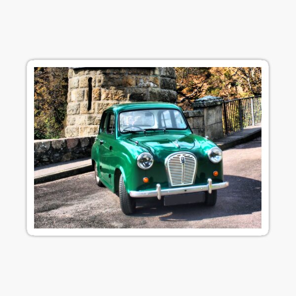 "1950's Austin A35 Classic Green British Car" Sticker for Sale by ...