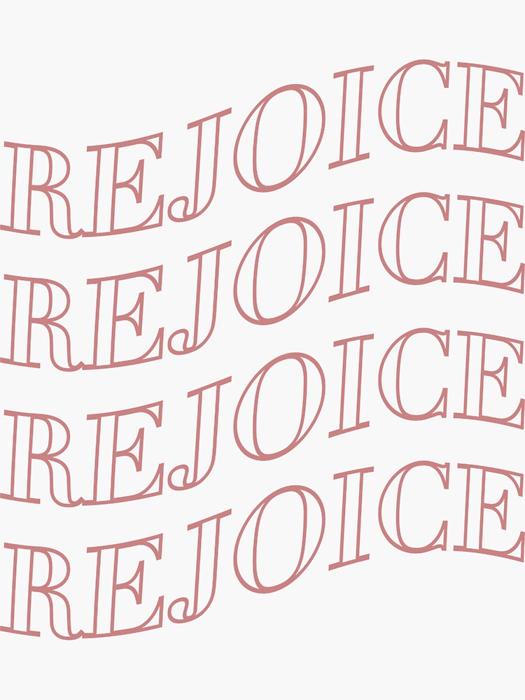 "Rejoice Pink Block Letter Wavy" Sticker for Sale by scribbledinkco ...