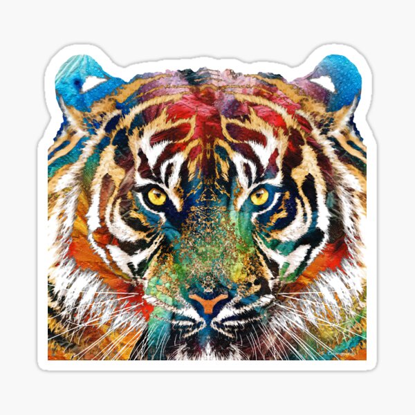 "Colorful Bengal Tiger Art By Sharon Cummings" Sticker for Sale by ...