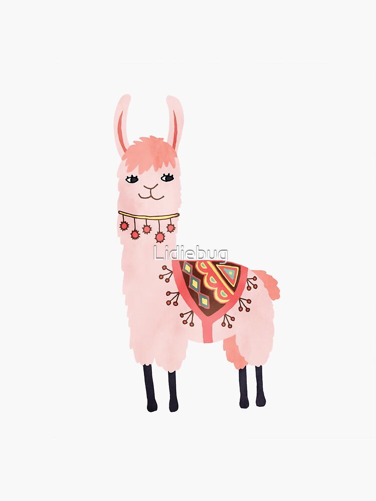 "Cute Llama Sticker" Sticker for Sale by Lidiebug | Redbubble