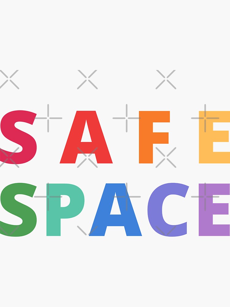 "Inclusive Safe Space LGBTQIA+ Rainbow Text" Sticker for Sale by ...