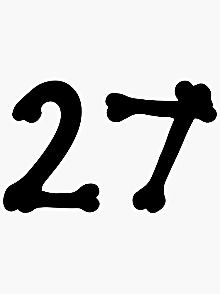 "Bone | Skeleton Number Twenty Seven - 27" Sticker for Sale by Number ...