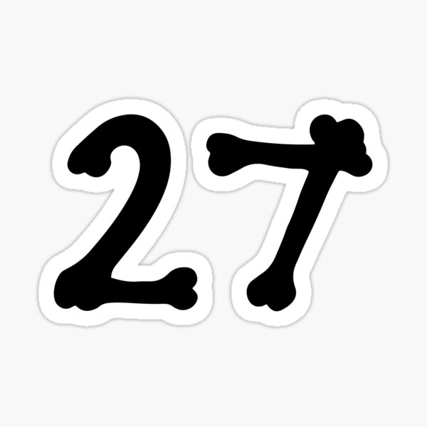 "Bone | Skeleton Number Twenty Seven - 27" Sticker for Sale by Number ...