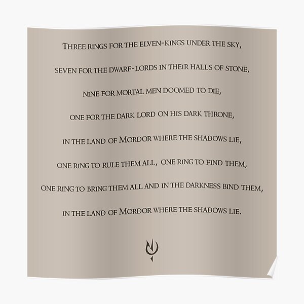 "The ring poem " Poster for Sale by Riccard-pace | Redbubble