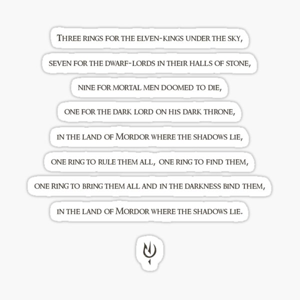 "The ring poem " Sticker for Sale by Riccard-pace | Redbubble