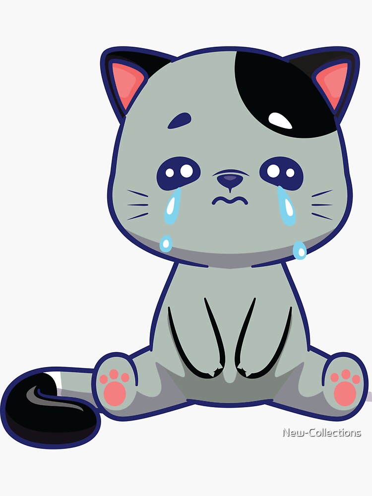 "sad cat in grunge" Sticker for Sale by New-Collections | Redbubble