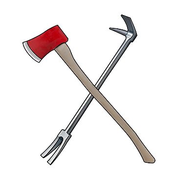 "Fire fighter irons (axe and halligan)" Sticker for Sale by ...