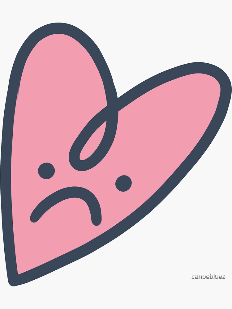 "Sad Heart Sticker" Sticker for Sale by canoeblues | Redbubble