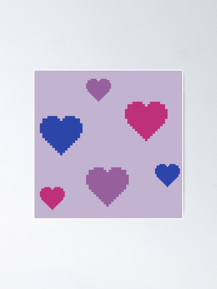 "Bi Pride Hearts Pixel Art" Poster for Sale by christinegames | Redbubble