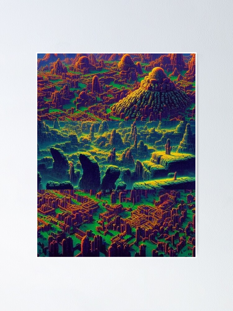 "Ancient civilization city ruins digital art" Poster for Sale by ...
