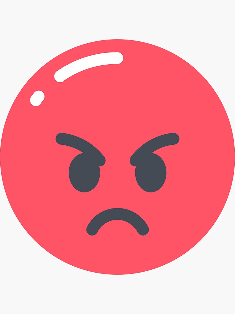 "red angry emoji" Sticker for Sale by malaykakkad | Redbubble