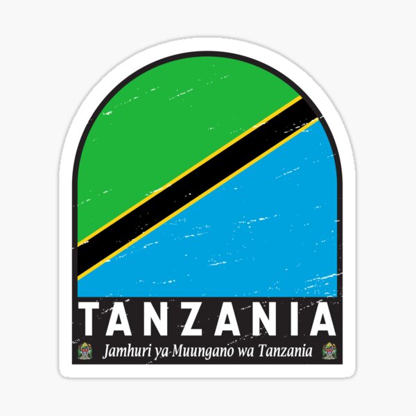 "Tanzania Flag Emblem Distressed Vintage" Sticker for Sale by ...