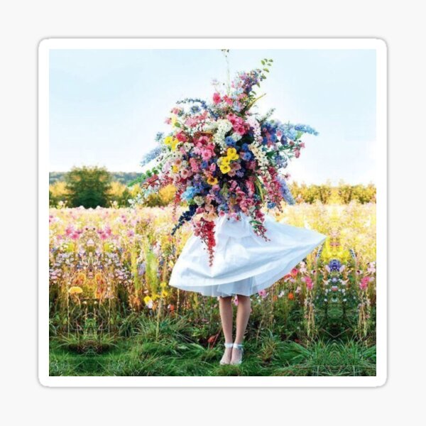 "Girl with flowers" Sticker for Sale by hriundelj | Redbubble