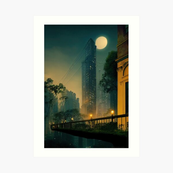 "Moonscraper (Skyscrapers series #1)" Art Print for Sale by phneural | Redbubble