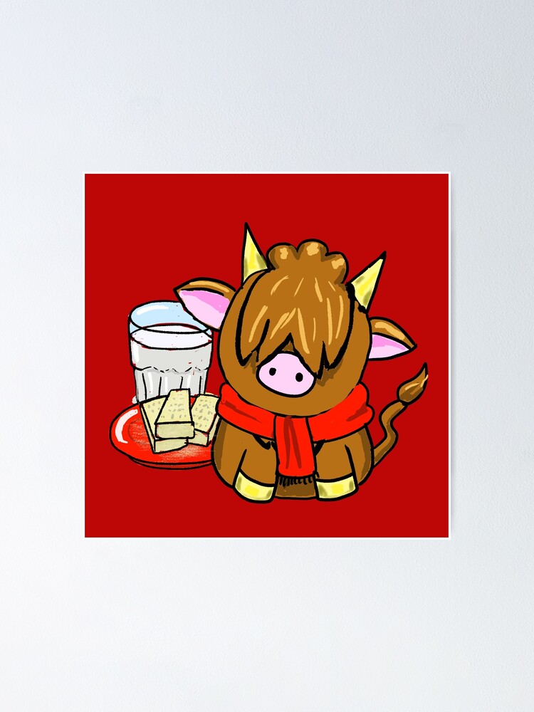 "Shortbread Highland Cow Pal" Poster for Sale by allthebeanz | Redbubble