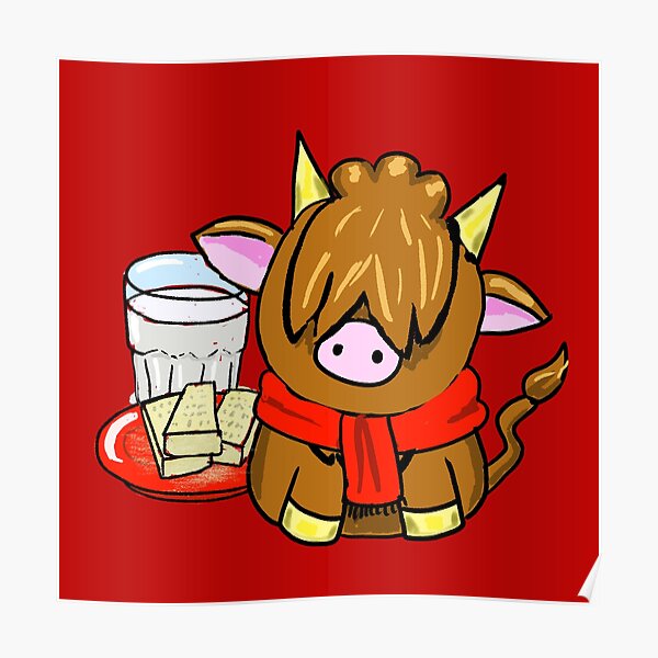 "Shortbread Highland Cow Pal" Poster for Sale by allthebeanz | Redbubble