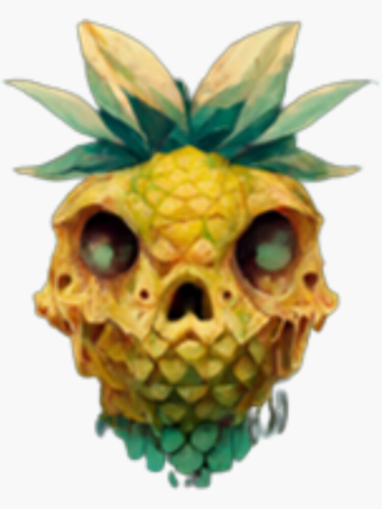 " pineapple anatomy I pineapple skull" Sticker for Sale by ...