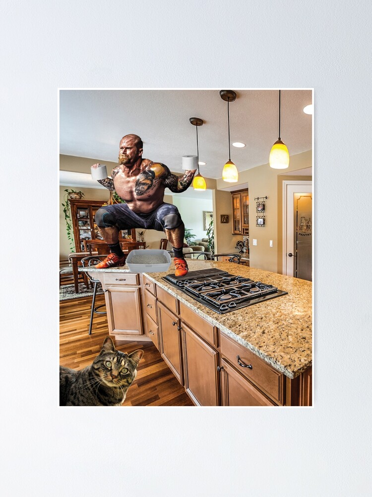 "The mega-chad is in your kitchen" Poster for Sale by TheEmoPaddan ...