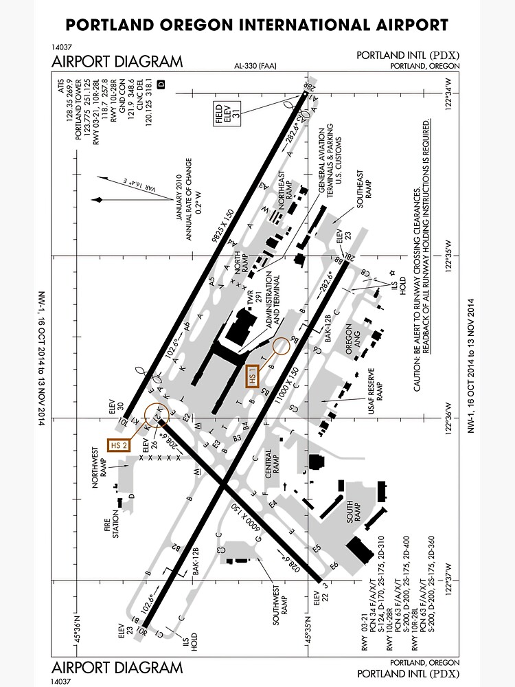 "Portland Oregon PDX International Airport Map" Sticker for Sale by ...