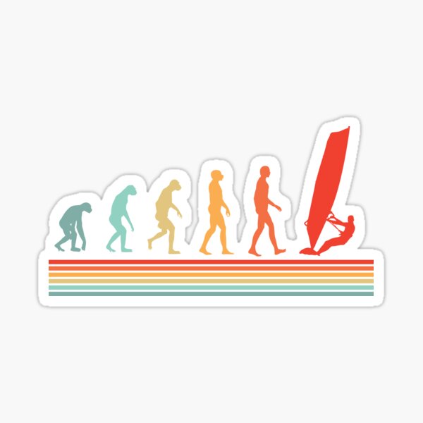 "Retro Evolution of a Windsurfer" Sticker for Sale by jmbeezee | Redbubble