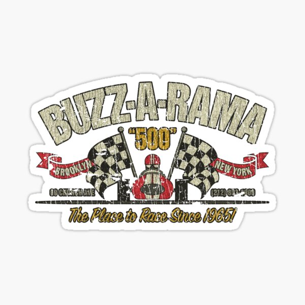 "Buzz-A-Rama 1965" Sticker for Sale by AstroZombie6669 | Redbubble