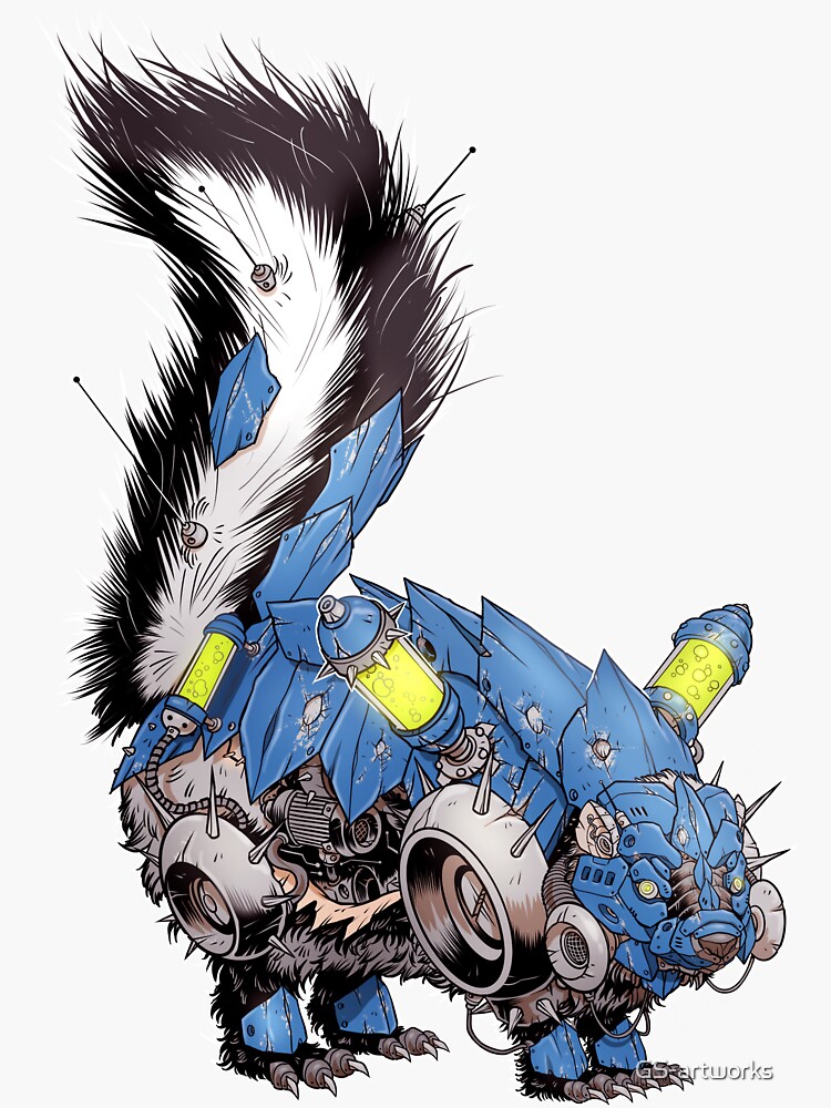 "Robot skunk" Sticker for Sale by GS-artworks | Redbubble