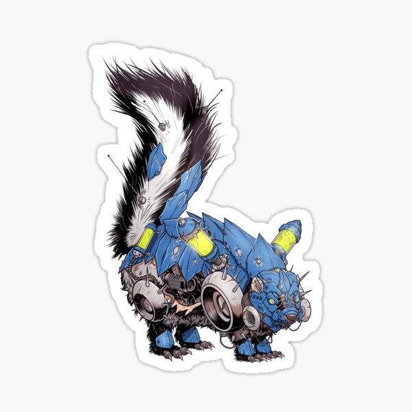 "Robot skunk" Sticker for Sale by GS-artworks | Redbubble