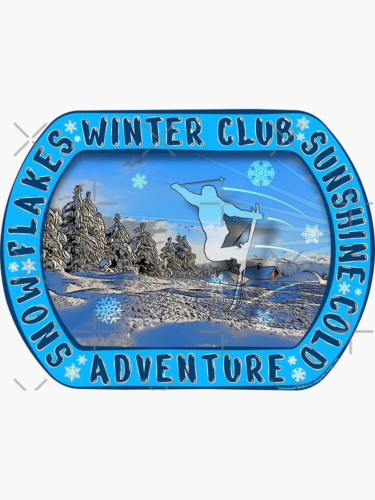 "Winter Club Snow Flakes Sunshine Cold Adventure from BiKiBaLi" Sticker ...