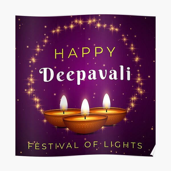 "Happy Deepavali Festival Of Lights" Poster for Sale by ChrisPrintables ...