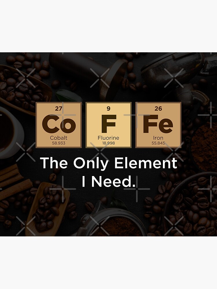 Lámina fotográfica «CAFÉ El único elemento que necesito Tabla periódica ...
