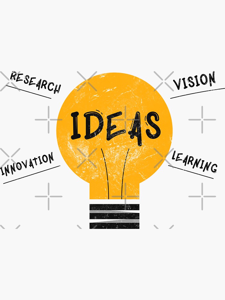 "Funny Creative Idea Bulb - Vision, Learning, Innovation" Sticker for ...