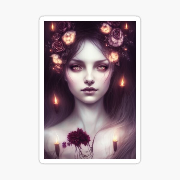 Fantasstic Cut Floral Girl Sticker For Sale By Pillarorion Redbubble