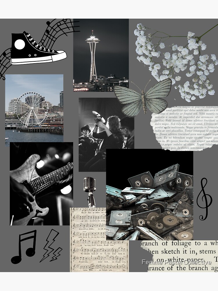 "Grunge Seattle Collage 1990s" Sticker for Sale by madiwestdal | Redbubble