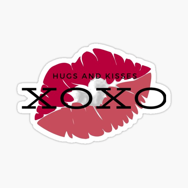 "XOXO HUGS AND KISSES" Sticker for Sale by beautysparkless | Redbubble