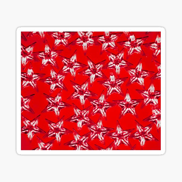 "Christmas Stars on a red background. Christmas theme." Sticker for ...