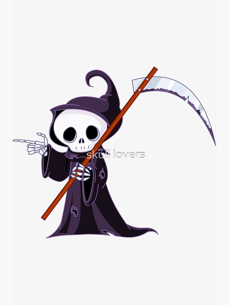 " cute scary skeleton carrying a scythe " Poster for Sale by aubstore ...