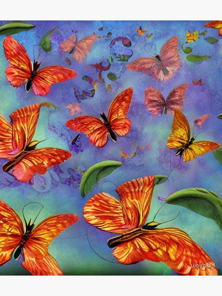 Poster « Collage de papillons violets robe de printemps colorée ailes ...