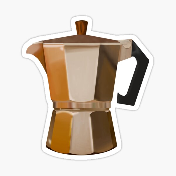 "Hot Coffee with Moka Pot" Sticker for Sale by AdventuresOy | Redbubble