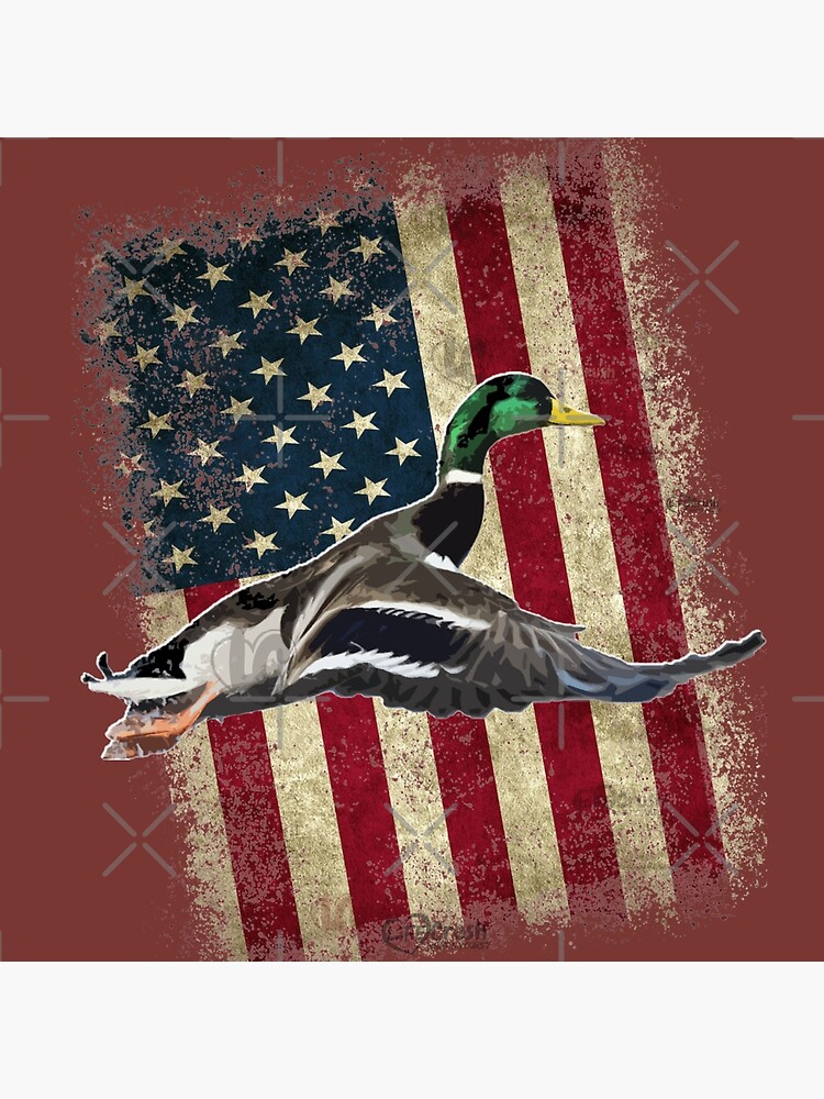 "Minimalist Patriotic Flying Mallard Design for Duck Hunters and Duck ...